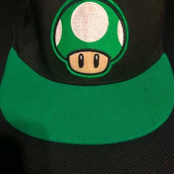 Nintendo | Other | Super Mario Up Mushroom Black Green Spandex Fitted ...